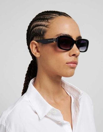 Marc Jacobs Marc jac lunettes de soleil rectangulaires &agrave; verres d&eacute;grad&eacute;s gris, noires