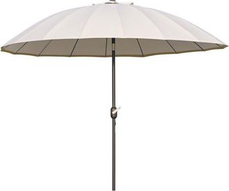OUTSUNNY Parasol Parasol de terrasse Ø250 cm Parasol de jardin avec angle dinclinaison et poignée étanche Parasol de terrasse Parasol de terrasse Crème