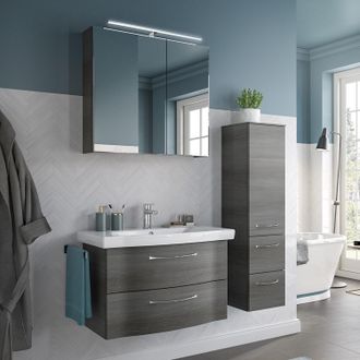 PELIPAL home24 Badezimmerset 6005 II 3-teilig 123cm Grau/Graphit