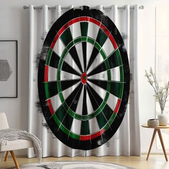 Generic vorh&auml;nge Darts, Sport, Spiele Wohnzimmer Gardine mit verdeckten Schlaufen Schwarz Rot Dekoschal Living Room f&uuml;r Schlafzimmer (2 x 140 x 175)