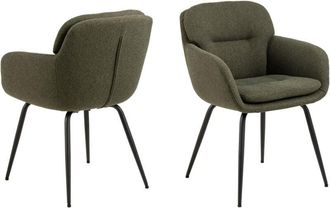 Hellin Hellin - Chaises de salle à manger pieds métal assise tissu (lot de 2) - marta