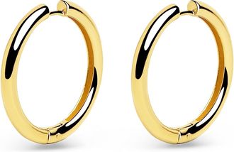 Singularu Carmen L Creolen. Messing mit 18 Kt Vergoldeter Beschichtung. Schmuck f&uuml;r Damen