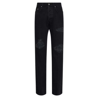 John Richmond Schmal geschnittene Jeans mit dezenten Used-Look-Details - - Jeans - Herren - Schwarzk - W36