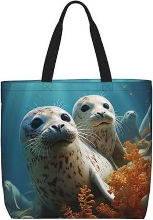 Generic Chiens De Mer Sac A Main Femme D&eacute;contract&eacute; Sacs De Courses R&eacute;utilisable Sac Fourre-Tout Pour Plage Gym Travail