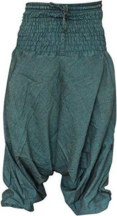 Shopoholic Fashion Sarouel Hippie D&eacute;lav&eacute; pour Femme, (Taille Unique, Turquoise)