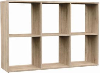 Selsey Malax Wandregal, 6 F&auml;cher, 75x110x30 cm, laminiertes Holz, Farbe: Sonoma-Eiche, modular hoch/niedrig, modern/klassisch, f&uuml;r Wohnzimmer/B&uuml;ro, einfache 