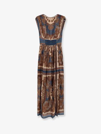 Zimmermann Womens Long Silk Dress Mahon Brown