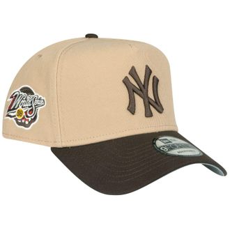 New Era New York Yankees MLB World Series 1998 Sidepatch Cooperstown Camel Burned Wood 9Forty A-Frame Snapback Cap - One-Size
