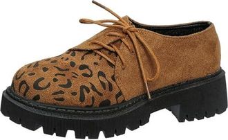 Generic Mocassins pour femme en cuir de style r&eacute;tro avec talon plat, bout rond, semelle plate, mocassins, semelle souple, chaussures en daim, chaussures sans 