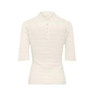 Gestuz Polo Tricot&eacute; - Femme - Tops - Blanc - Taille: 42 FR