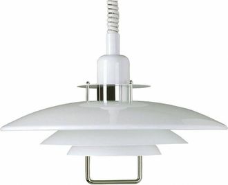 Belid Primus - Luminaire suspendu &agrave; 1 ampoule en forme de d&ocirc;me, chrome, blanc, E27