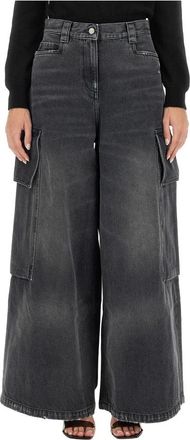 Palm Angels Femme, Jeans, Gris, Taille: W26 Wide Parachute Jeans