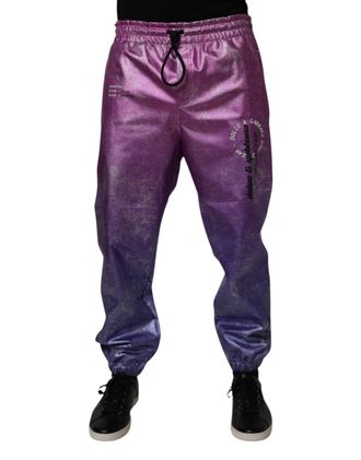 Dolce & Gabbana Mens Pink Purple Two Tone Jogger Sweatpants Pants Polyester Elastane