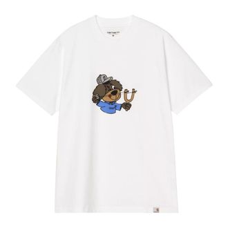 Carhartt Work in Progress Homme, Tops, Blanc, Taille: XS T-shirt Slingshot Manches Courtes