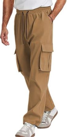 Generic Pantalon cargo d&eacute;contract&eacute; pour homme, l&eacute;ger, confortable, v&ecirc;tement de travail d&eacute;t&eacute;, respirant, coupe ample, usage quotidien, extensible, design basiq