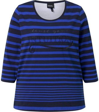 Ulla Popken T-Shirt Shirt Ringel Classic Rundhals 3/4-Arm