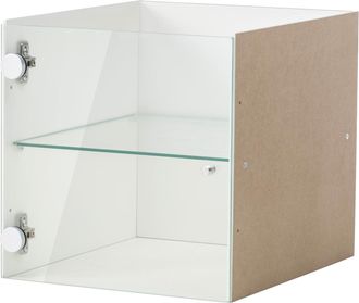IKEA KALLAX Vitrinentüreinsatz weiß; (33x33cm); Kompatibel mit EXPEDIT