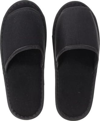 Minkissy Pantoufles de Voyage Pliables Noires en Coton Semelle Antid&eacute;rapante Pantoufles dH&ocirc;tel Portables Unisexes L&eacute;g&egrave;res et Compactes pour D&eacute;placements et Int