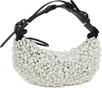 Innerraum Faux Pearl-Embellished Belt Bag - White