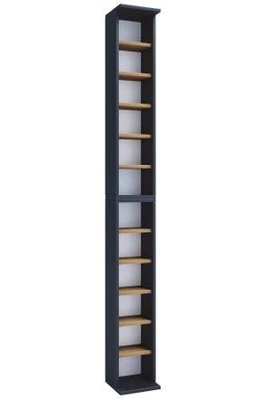 MID.YOU Mid.you Cd-Regal Bigol, Anthrazit, Honigeiche, Holzwerkstoff, 10 F&auml;cher, 21x180x20 cm, Wohnzimmer, Regale, CD & DVD-Regale