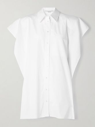 Stella McCartney Oversized-mini-hemdblusenkleid Aus Biobaumwollpopeline - Wei&szlig;