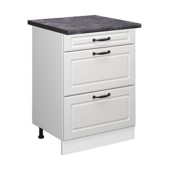 Vicco Meuble cuisine R-Line, Blanc campagne, 60 cm avec tiroirs, pt Anthracite