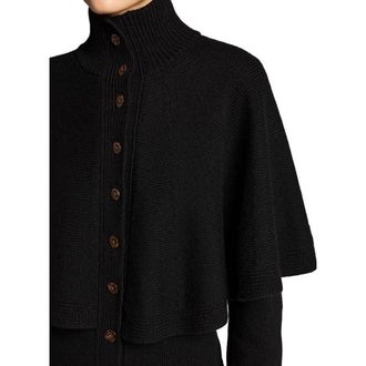 Vince Cardigan cape &agrave; col roul&eacute; en laine m&eacute;lang&eacute;e