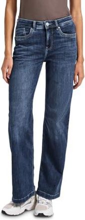 Street One 3715695 Jean à Jambes Larges, Mid Blue Soft Washed, 33W / 30L Femmes