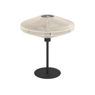 Eglo Lampe de chevet Midsumer, luminaire pour table style japonais, d&eacute;co chambre, nuit japonaise, m&eacute;tal noir et textile cr&egrave;me, douille E27, &Oslash; 38 cm