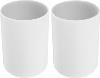 PartyKindom Zahnbürstenbecher 2 Stück Aus Bpa Freiem Pp Vielseitiger Badezimmerbecher Für Mundspülung Und Zahnpasta 300ml Weiß Griffig Und Langlebig
