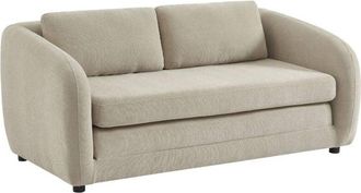 Sweeek Schlafsofa 2 Plätze Chenille-Stoff, Stoff, Hellgrau