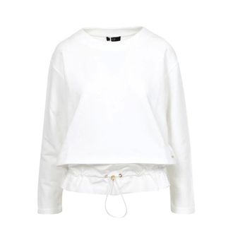 Fay Femme, Tops, Blanc, Taille: 38 FR Pull Blanc avec Motif Boxy