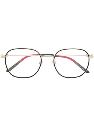 Gucci Eckige Brille mit GG - Gold