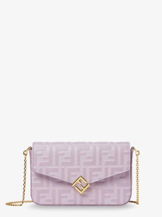 Fendi Wallet On Chain FF Diamonds leather shoulder bag with FF embossed logo - FENDI - gender_Woman