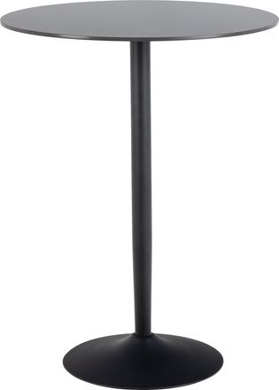 AC Design Furniture Marta Stehtisch in Schwarz mit Hitzebest&auml;ndiger und Kratzfester Keramik-Tischplatte, Schwarzer Metalltrompetenfu&szlig;, Runder Stehtisch in Modernem Design