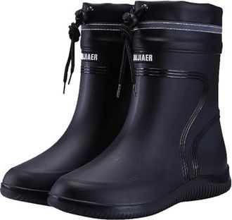 Generic LOIJMK Bottes en caoutchouc pour homme - Bottes de pluie - Bottes de travail - Imperm&eacute;ables - Bottines de pluie - Antid&eacute;rapantes - Bottes de pluie en 