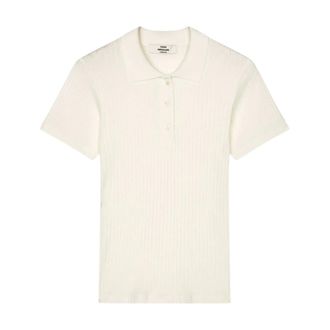 Mads Norgaard Femme, Tops, Beige, Taille: 38 FR Layla Polo Tee Pointella