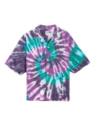 South2 West8 Hemd mit Batikmuster - Violett