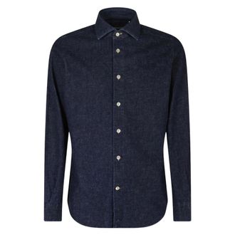 Eleventy Langarm-Denim-Shirt - - Shirts - Herren - Blau - S
