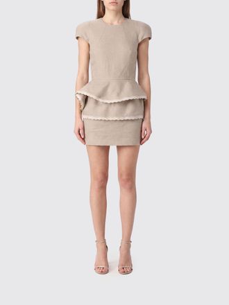 Magda Butrym Mini-robe fourreau en lin avec fleur appliqu&eacute;e et dentelle