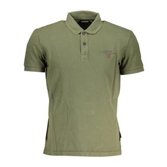 Napapijri Gr&uuml;nes Baumwoll-Poloshirt mit Druck und Logo - - Tops - Herren - Gr&uuml;n - S