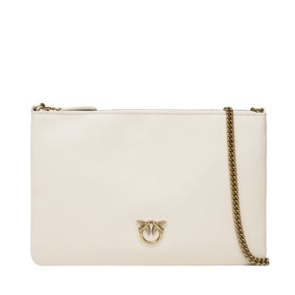 Pinko Borsa a tracolla pinko flat classic - pelle bianco - uni