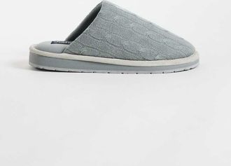 Polo Ralph Lauren Carey chaussons en maille torsad&eacute;e gris