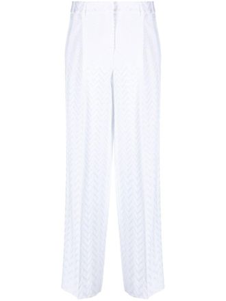 Missoni pantalon de tailleur à motif zigzag - Blanc