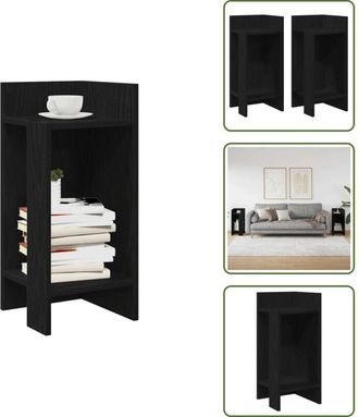 vidaXL The Living Store - vidaXL Beistelltische 2 Stk. mit Ablage Schwarz 25,5x27x60 cm