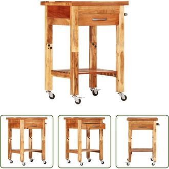 vidaXL Akazienholz - K&uuml;chenwagen 55x55x89 cm Massivholz Akazie
