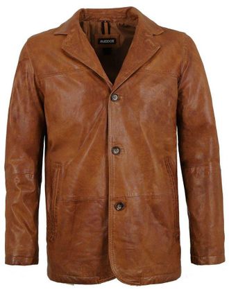 Maddox Lederjacke Maddox - Herren Lederjacke Sakko Lammnappa cognac