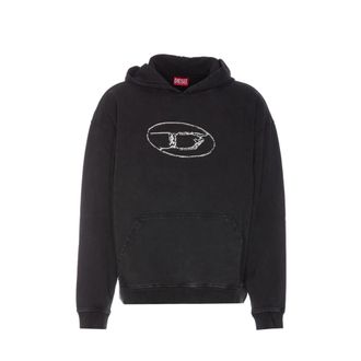 Diesel Hoodie mit mehrschichtigem Logo-Print - - Sweatshirts & Hoodies - Herren - Schwarzk - S