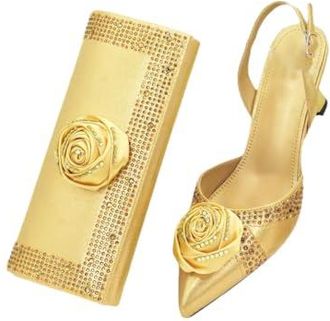 Generic Ensemble de chaussures à talons et sac avec strass pour femme, 2, 41.5 EU