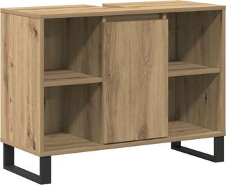 vidaXL Badezimmer Schrank mit Regal Eiche handwerklich 80 x 33 x 60 cm Vidaxl